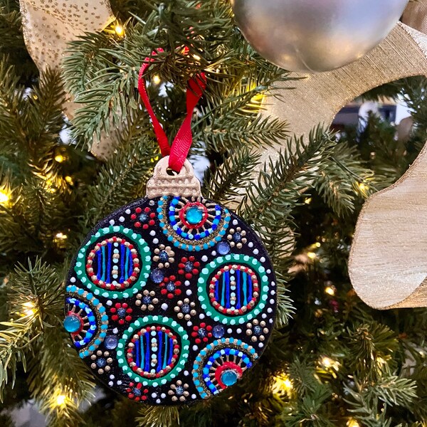 Bronze African Patterned Hand-painted Tree Ring Coasters - Set of 2 - Etsy