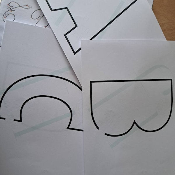 Initials and Numbers Block Font Template Bundle for Knitted Wire Art ...