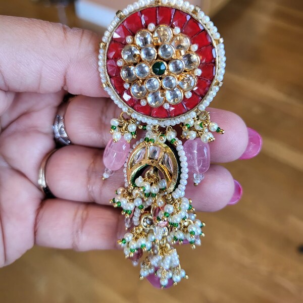 Flawless Monzonite and Red Doublet Choker Set, With Amazing Earrings ...