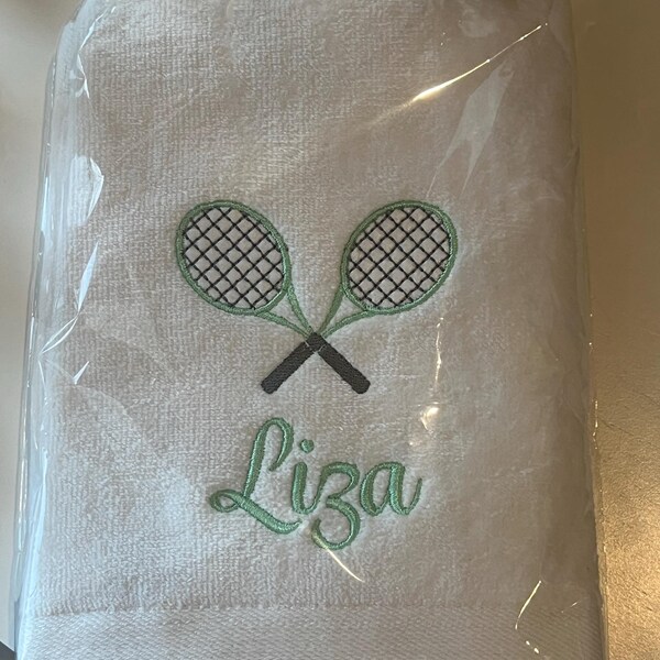Monogrammed Tennis Towel, Personalized Tennis Towel, Embroidered Tennis ...