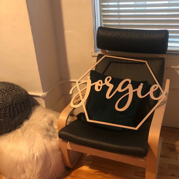 Personalized Hexagon Wood Name Sign, Laser Cut Nursery Decor - Etsy
