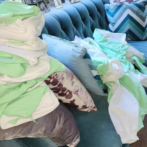 Two Matching Colorblock Hoodies, Green and Sand Two Tone Couple ...