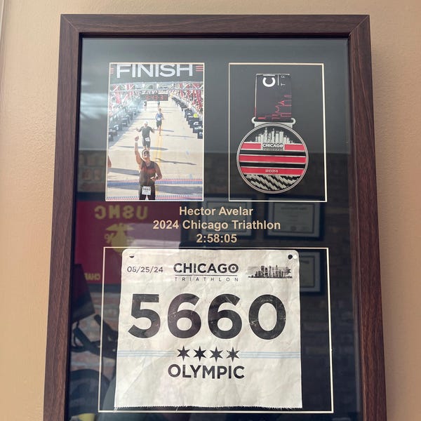 Personalized 3 in 1 Shadow Box Display for Marathons and Triathlons - Etsy