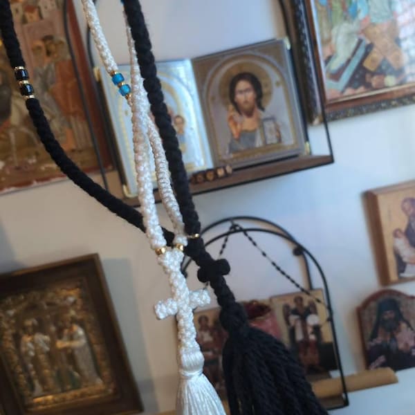 Handmade Black Wool Prayer Rope: Orthodox Chotki With Cross & Tassel - Etsy