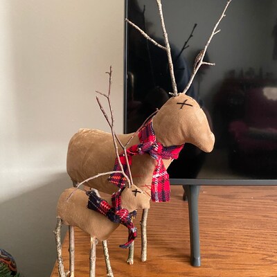 Primitive Reindeer Decor - Etsy