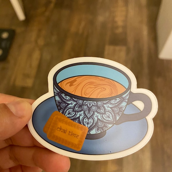 Chai Time Sticker | Desi Sticker | Indian Food Chai Coffee Biscuit ...