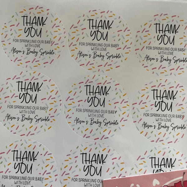 Personalized Sprinkles Baby Sprinkle Stickers, Sprinkle Theme Baby ...