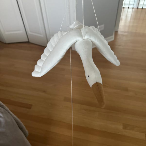 Linen White Hanging Stork , Baby Nursery Decor , Interior Decoration ...