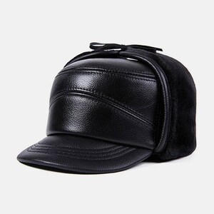 Real Leather Retro Hat Casual Landlord Hat Sheepskin Cap Thin - Etsy