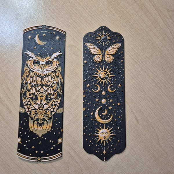 Celestial Bookmarks Set | Sun Moon Stars Owl Aesthetic | Witchy Bookish ...