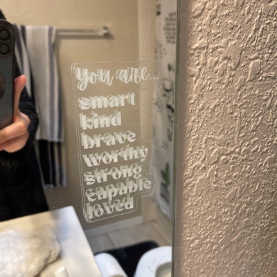 You Are... Positive Affirmation Mirror Window Reusable Sticker Easy to ...