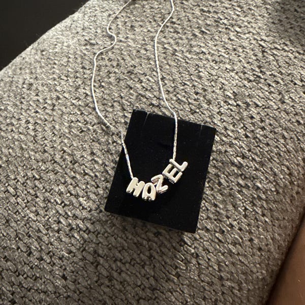 Personalized Tiny Balloon Initial Name Necklace, Mini Name Necklace, Minimalist Necklace ...