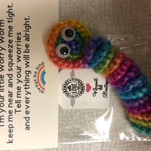 Worry Worm Stress Toy, Crocheted Worry Worm Anxiety Toy - Etsy