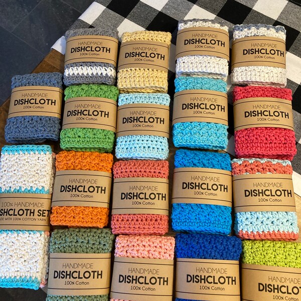 Dishcloth Printable Tag Set, Dish Scrubbies Wrap, Printable Gift Tags ...