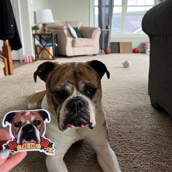 Personalized Dog Vinyl Stickers, Waterproof and Weatherproof Stickers ...
