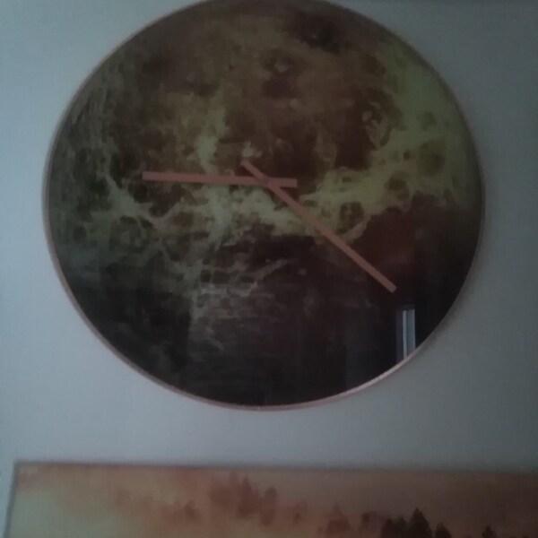 Glass Wall Clock, Venus Planet Clock, Unique Wall Clock, Large Wall ...