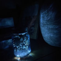 Light up Jar -hand Painted Glass - Night Light-sparkle Light- Firefly ...