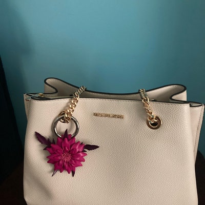 Karen's ORANGE Daisy Small-eeerr Leather Keychain & Charm With Antique ...