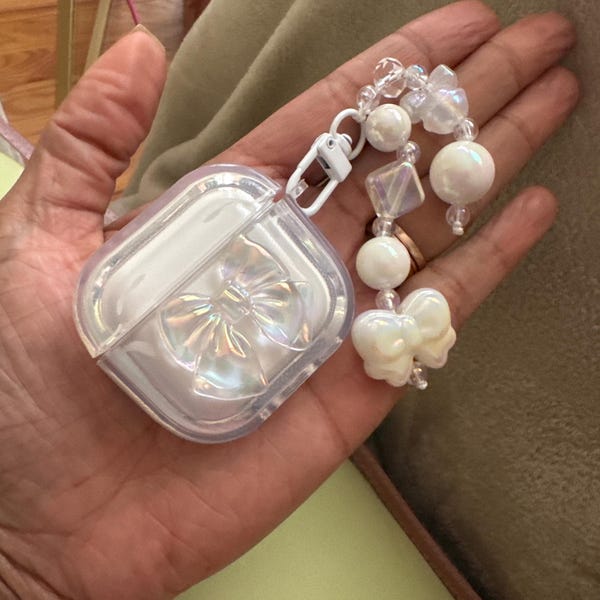 Colorful Floral Blue Purple Pink Flower Wavy AirPod Case With Keychain ...