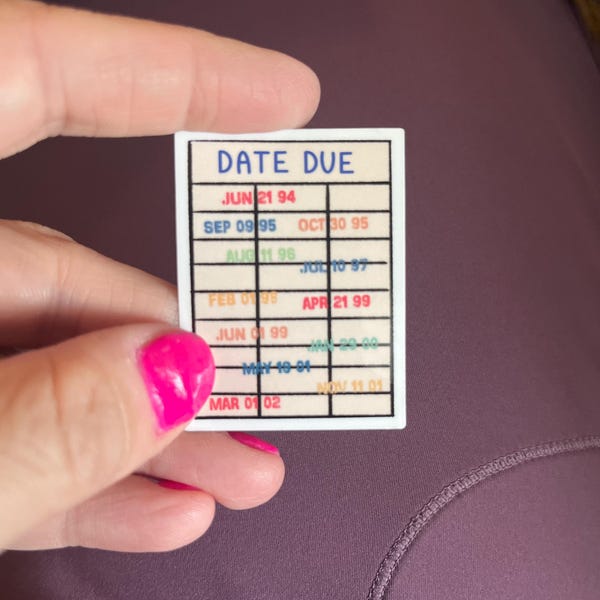 Vintage Library Date Due Card Sticker: Book Lover Gift - Etsy