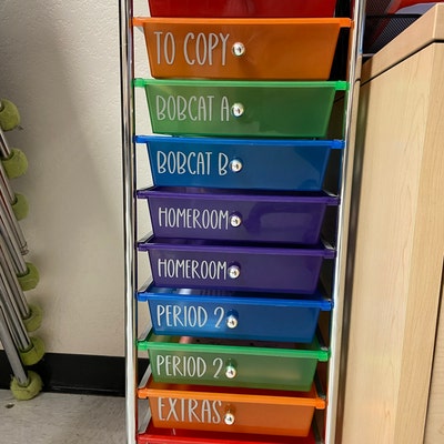 Classroom Labels, Rolling Cart Labels, Rainbow Cart Labels, Rolling ...