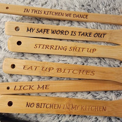 Personalized Funny Wooden Spoon Set,custom Kitchen Spoons,funny Spoon ...