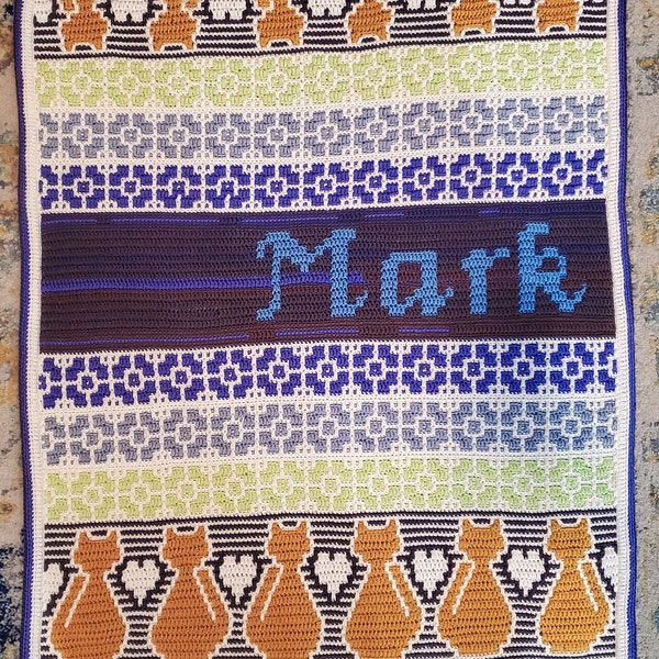 Mosaic Crochet Alphabet-large Block Font, Mosaic Overlay Crochet ...