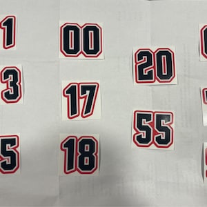 Custom 1 1/2 Inch Individual Helmet Numbers Dye Cut for Each Player ...