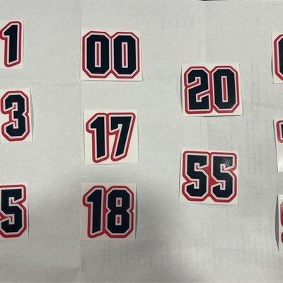 Custom 1 1/2 Inch Individual Helmet Numbers Dye Cut for Each Player ...