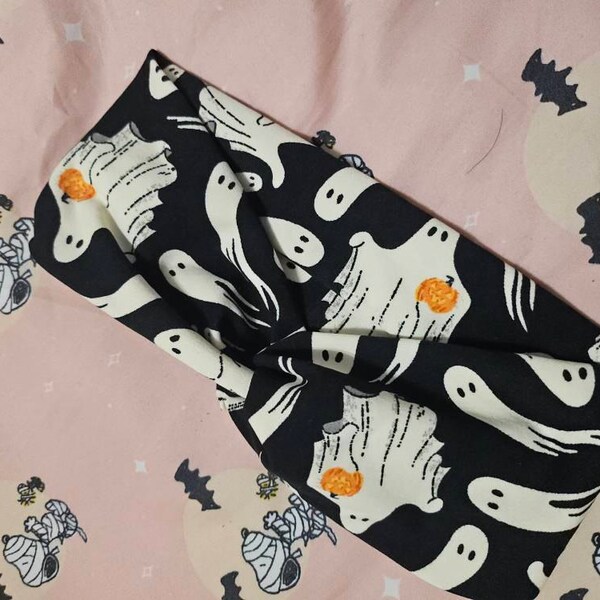 Halloween Headband | Halloween Pumpkins Black Topknot Headband ...