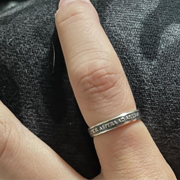 Womens per Aspera Ad Astra Ring - Through Hardships to the Stars ...