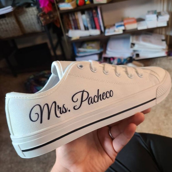 Personalized Bridal Shoes - Custom Sneakers for Wedding With Name ...
