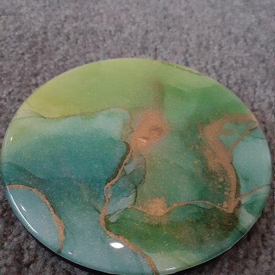 Colourful Resin Plates, Handmade Resin Serving Dish, Round Kitchen ...