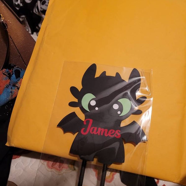 Toothless How to Train Your Dragon Night Fury Customizable Cake Topper ...