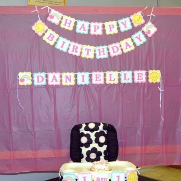 Rainbow Banner, Rainbow Highchair Banner, Rainbow Birthday, Rainbow ...