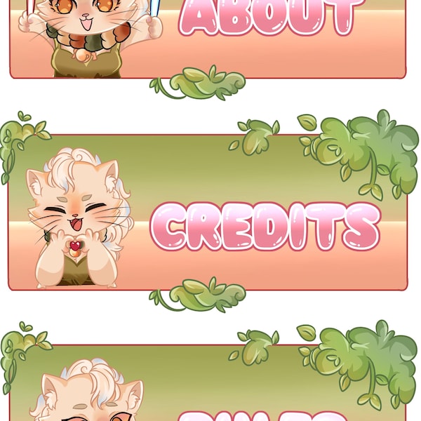 Custom Twitch Panels or Panel Twitch. Vtuber Panel, Pet Panel, Anime ...