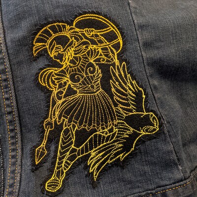 Athena Greek Goddess Iron on Embroidery Patch Mtcoffinz Choose Size ...