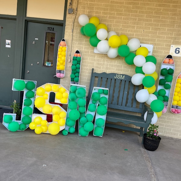 Mosaic Letter M - Square Font, Mosaic From Balloons, Wood Marquee ...