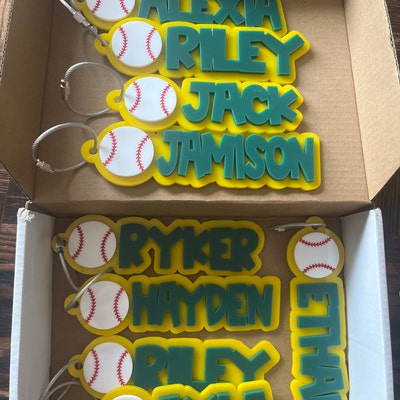 Custom Baseball Name Keychains Baseball Keychains Baseball Personalized ...