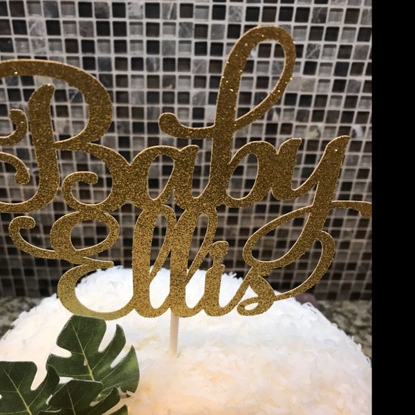 Custom Baby Name Cake Topper, Baby Shower Cake Topper, Welcome Baby ...