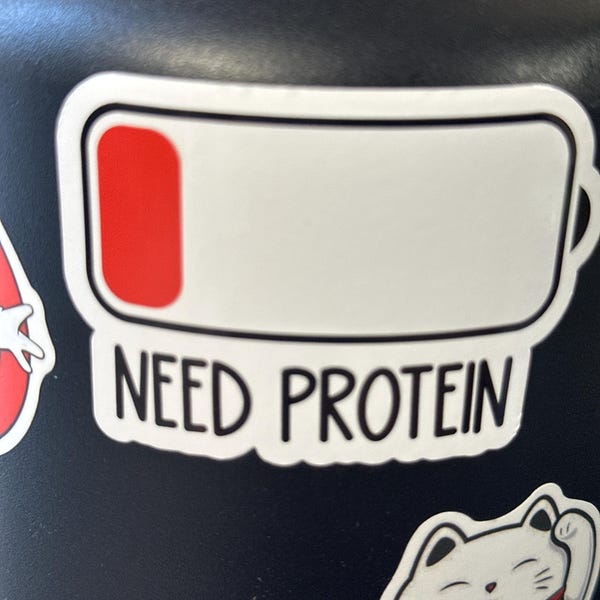Need Protein Gym Sticker, Funny Gym Motivational Workout Laptop Decals ...