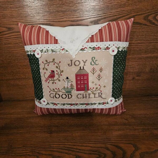 Brenda Gervais Santa Alphabet Pindrum: Cross-stitch on Mocha Linen - Etsy