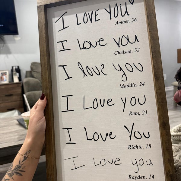 Framed I Love You Sign Kids I Love You Mothers Day Handwritten I Love ...