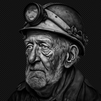 Coal Miner Watercolor, Old Man Coal Miner Clipart Miner Décor Coal ...