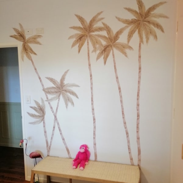 Palm Tree Grey Large Wall Decals | Grey Colour Palm Tree Wall Decals - Etsy
