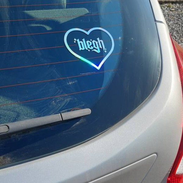 Blegh Heart Metal Decal Vinyl Sticker - Etsy
