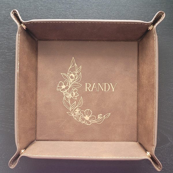 Custom Engraved Leather 3 Ring Binder Portfolio, Personalized Letter ...