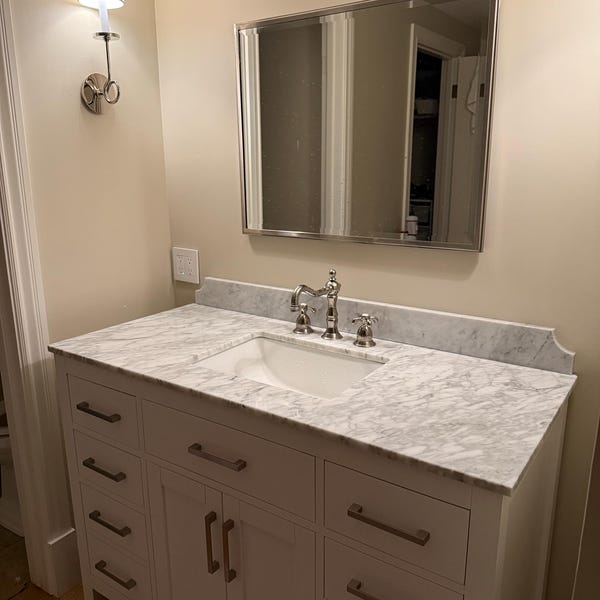 Custom Dolomite Marble Vanity Backsplash Special Cut *please Get in ...