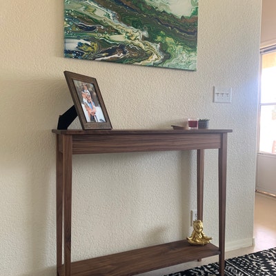 MODERN WALNUT CONSOLE Narrow Console Table 48 X 14 Walnut Hardwoods Oil ...