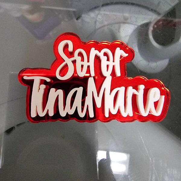 Red and White Acrylic Lapel Pin | Delta Sigma Theta | Sorority Pin - Etsy